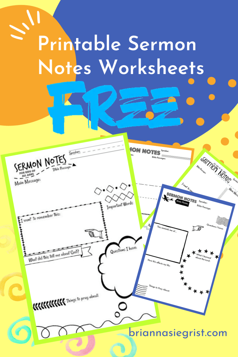 4 Free Sermon Notes Printables