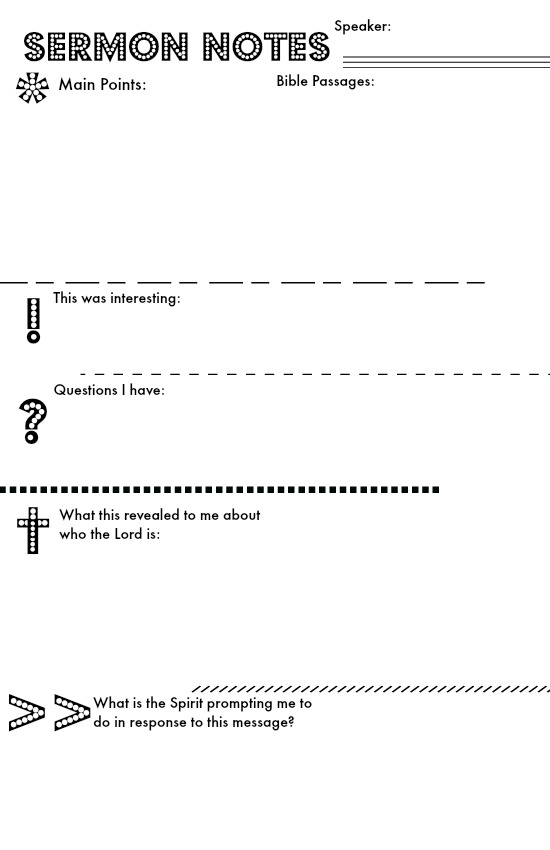 4 Free Sermon Notes Printables